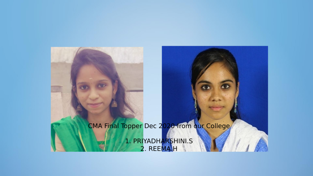 CMA Final Topper Dec 2020 from our College – SDNB Vaishnav College for ...