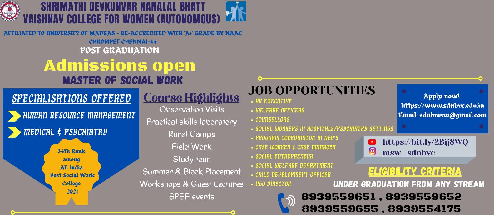 Sdnb Vaishnav College Logo