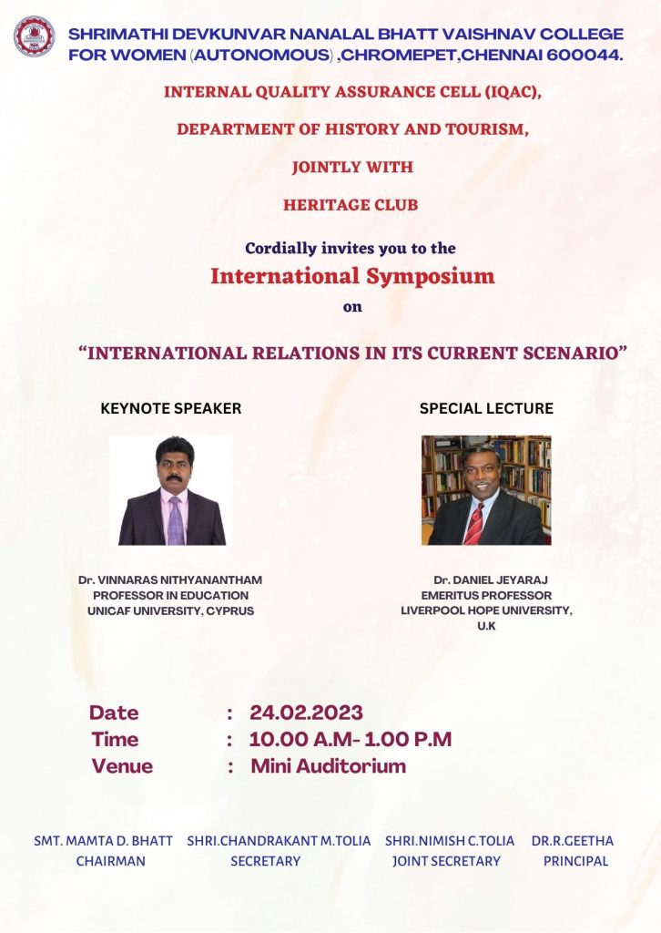 International relations in its current scenario – SDNB Vaishnav College ...