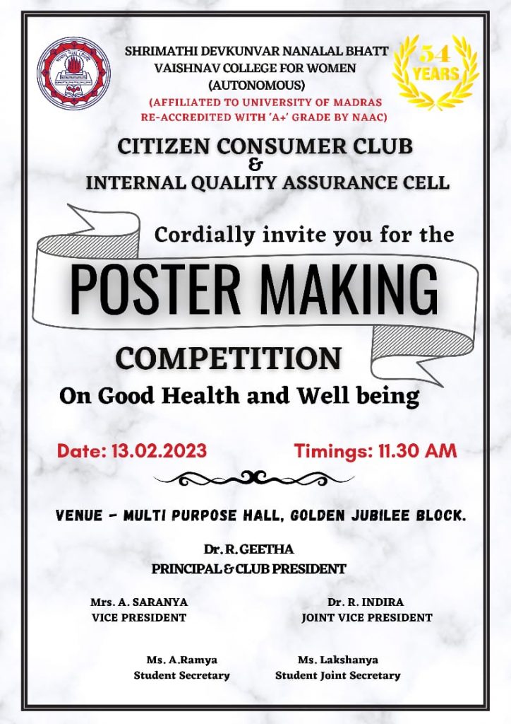 POSTER MAKING COMPETITION – SDNB Vaishnav College for Women