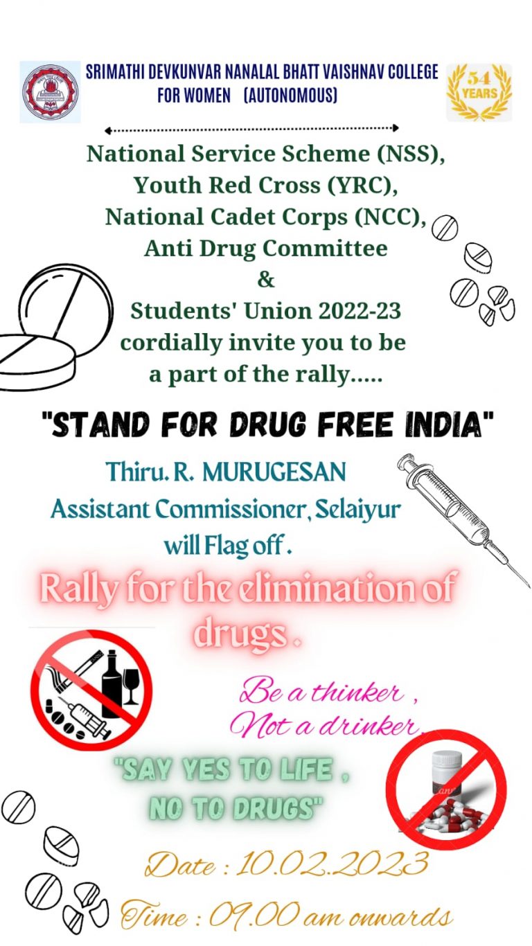 Stand for Drug Free India – SDNB Vaishnav College for Women in Chennai