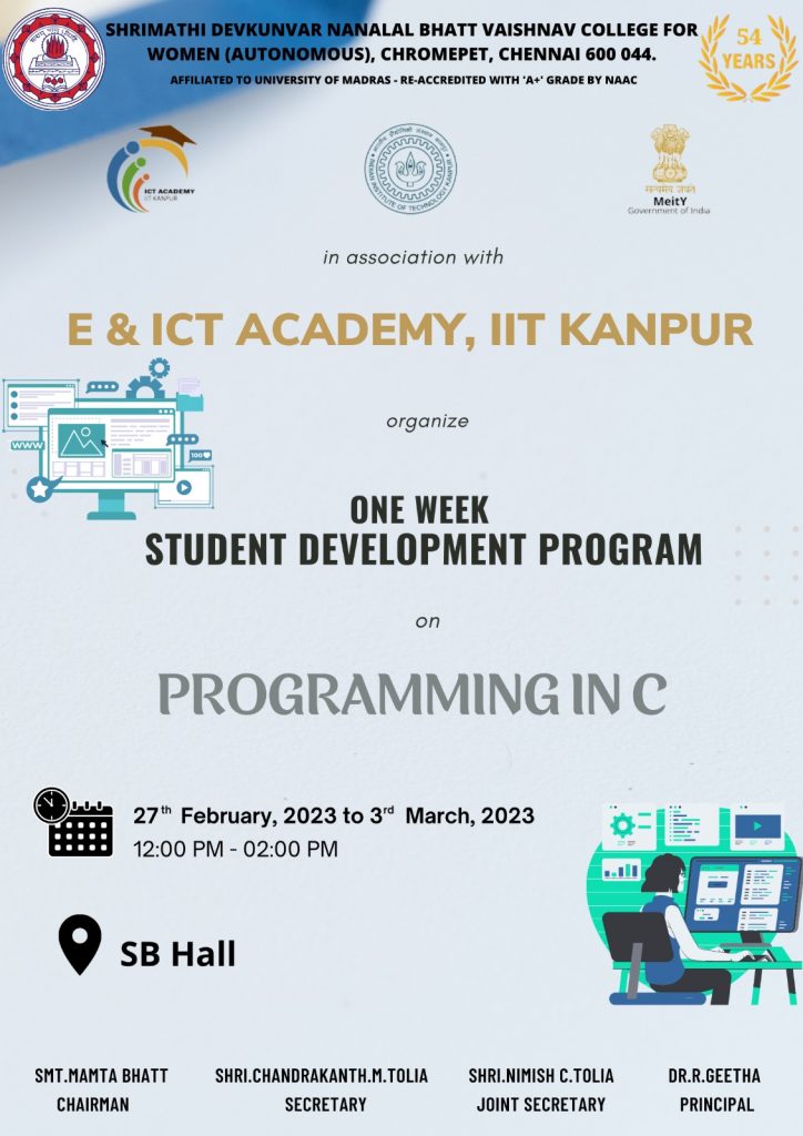 Student Development Program on Programming in C – SDNB Vaishnav College ...