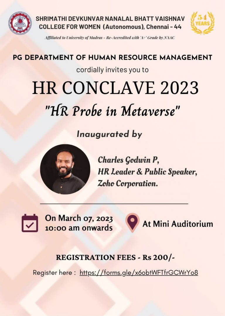 HR CONCLAVE 2023 – SDNB Vaishnav College for Women