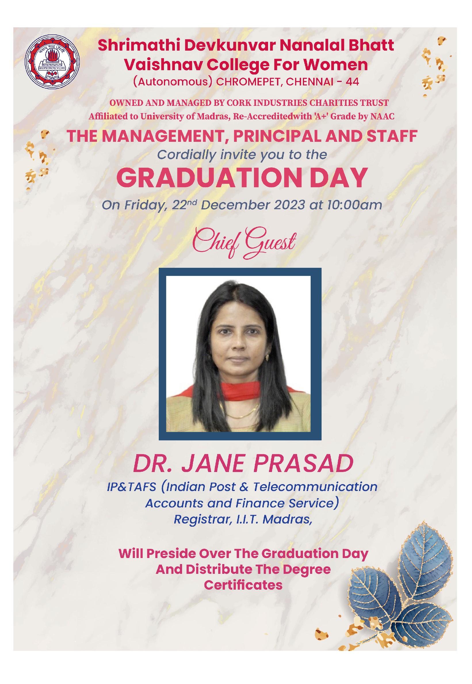 Graduation Day 3 (SFS UG ALL COMMERCE DEPT.) – SDNB Vaishnav College ...