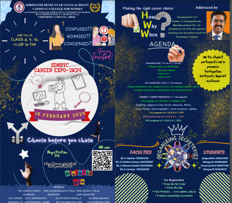 SDNBVC – CAREER EXPO 2024 On 16th Feb 2024 – SDNB Vaishnav College for ...