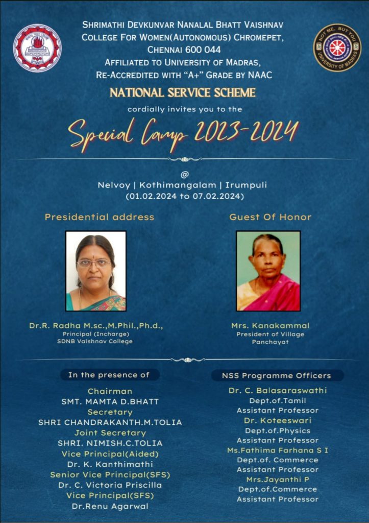 Special Camp – SDNB Vaishnav College for Women