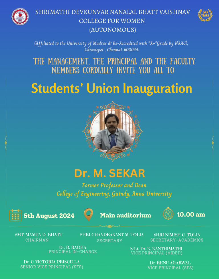 Students’ Union Inauguration – SDNB Vaishnav College for Women