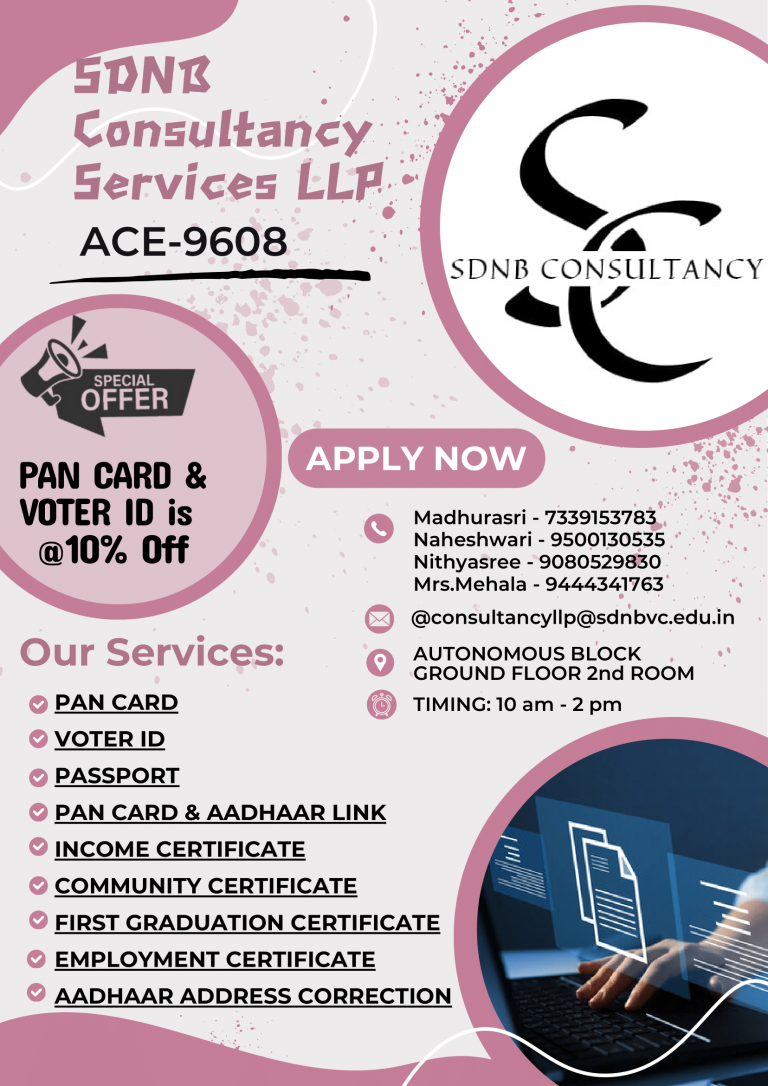 SDNB Consultancy – SDNB Vaishnav College for Women