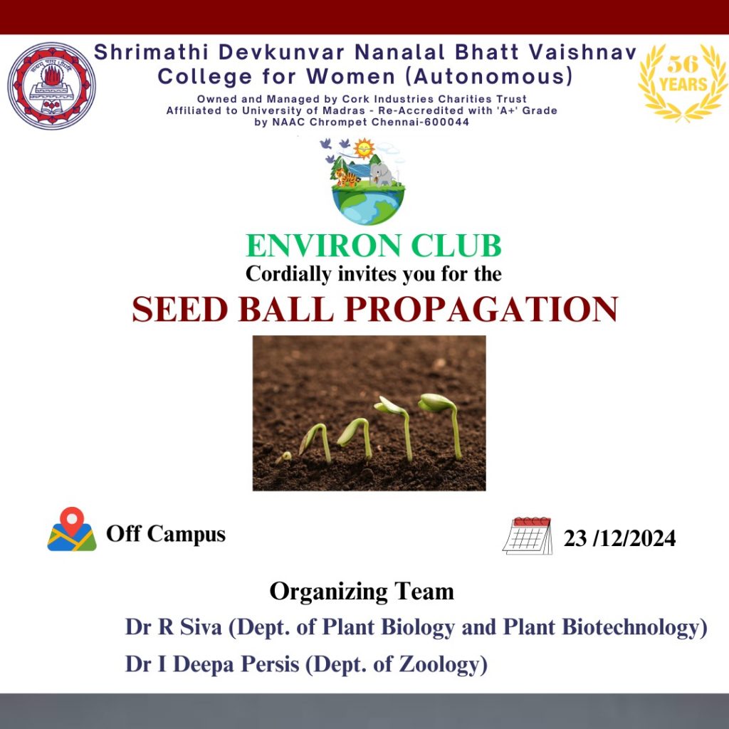 Seed Ball Propagation – SDNB Vaishnav College for Women