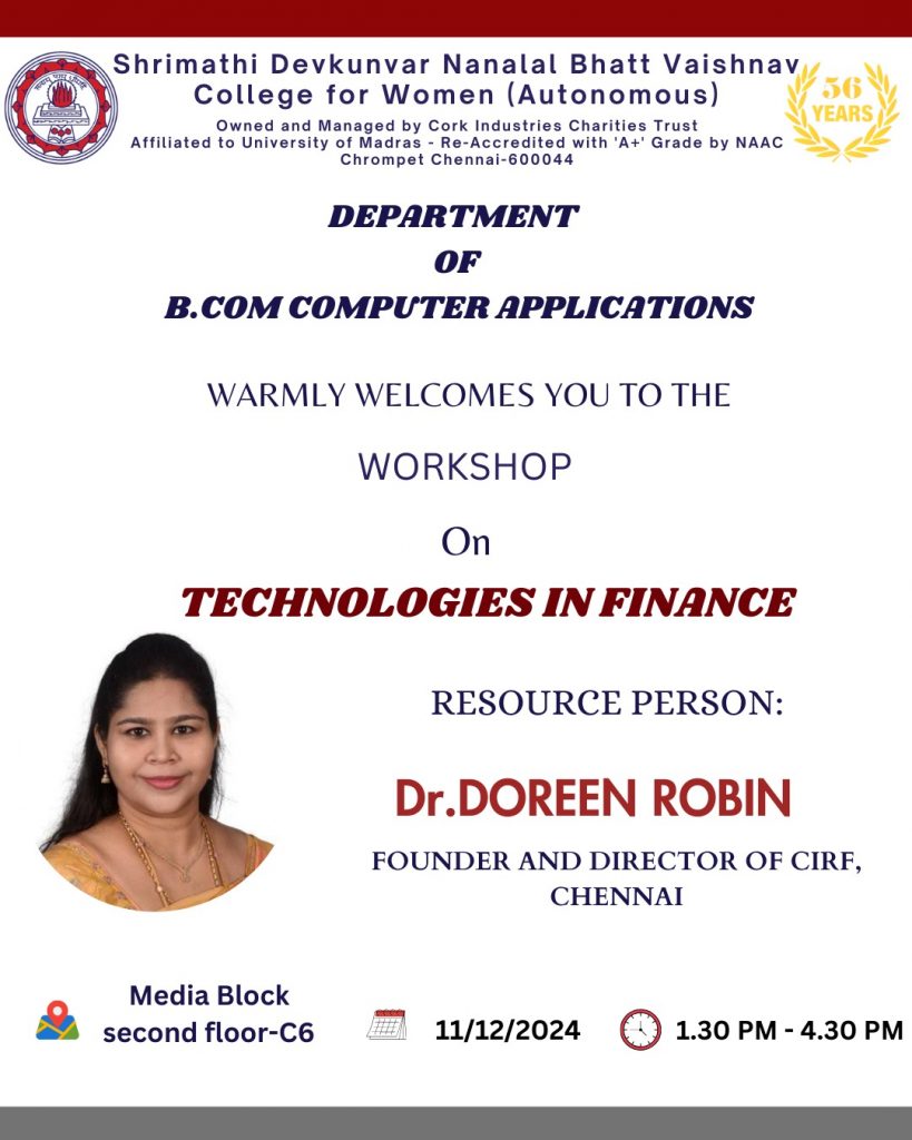 Technologies in Finance – SDNB Vaishnav College for Women